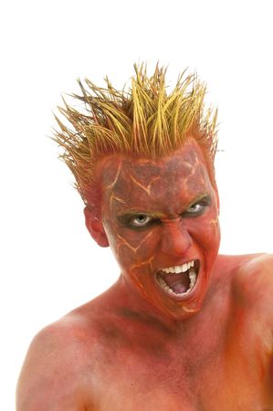 Picture of male actor playing role of daemon against white backgroundの ...