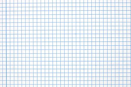 Leaf of a notebook closeup with blue grid - Stock Image - Everypixel