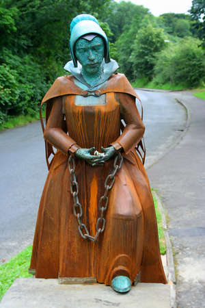 Statue of one of the Pendle Witches walking to the witch trials in ...