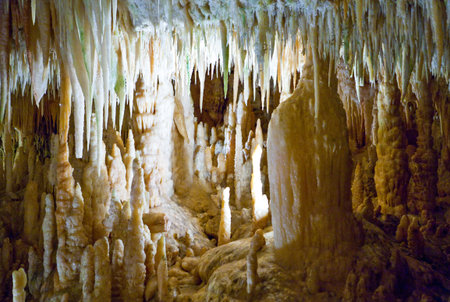 Italy, the fascinating and colorful limestone formations in the caves ...