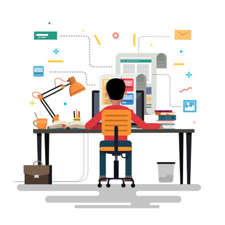 Blogger and blogging. Creation of high-quality content, writing ...