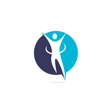 Winner human or Happy Human vector logo design. Champion, goal ...