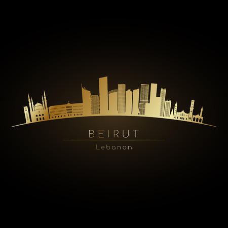 Vector of Golden logo Beirut skyline. - ID:1-106700460 - Royalty Free ...