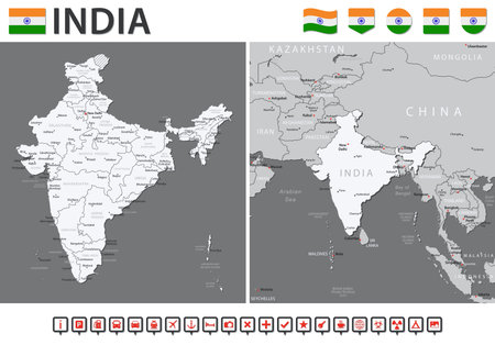 Vector of India Map - Vector Infographic - ID:1-189738878 - Royalty ...