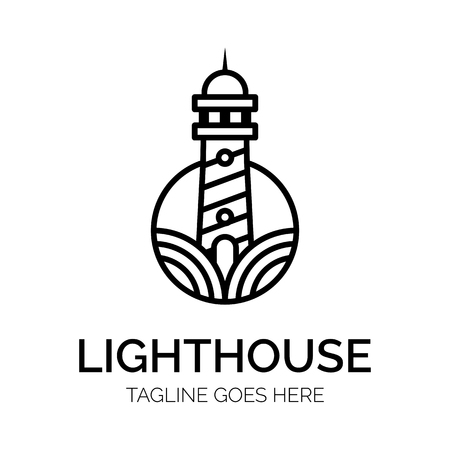 Lighthouse Logo concept. Creative Minimal design template. Symbol for ...