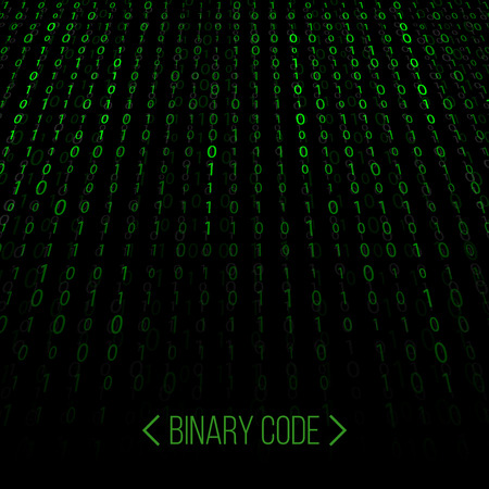 Creative vector illustration of stream of binary code. Computer matrix ...