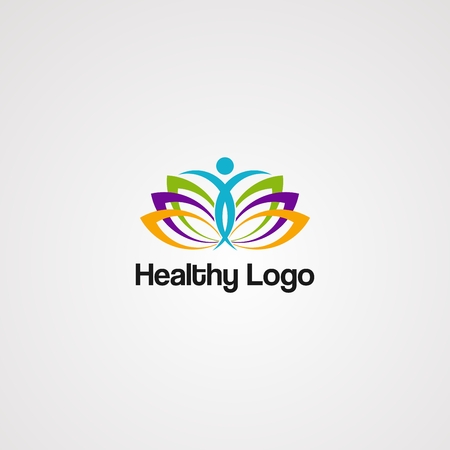 healthy logo vector, icon, element, template for company - Stock Image ...