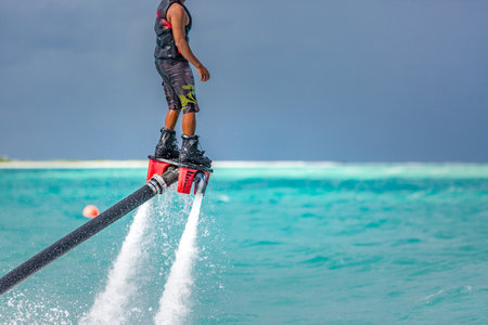 Water extreme sport, summer sea and tropical weather with outdoors ...