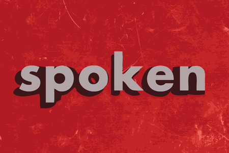 spoken vector word on red concrete wall - Stock Image - Everypixel