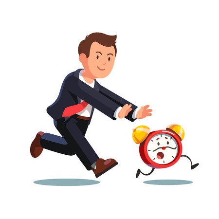 Vector of Late business man chasing - ID:1-67658219 - Royalty Free ...