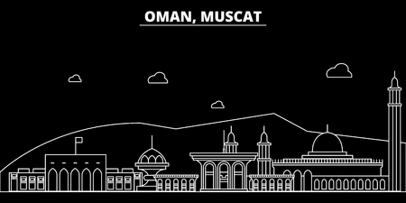 Muscat silhouette skyline. Oman - Muscat vector city, omani linear ...