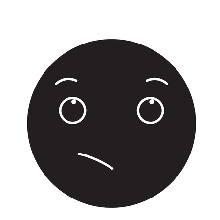Vector of Wistful emoji black vector - ID:1-126867091 - Royalty Free ...