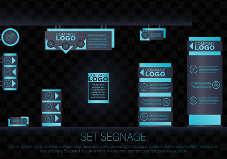 Set signage.Direction,pole, wall mount and traffic signage system ...