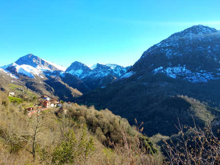 Cazo village, Ponga Natural Park, Asturias, Spainの素材 [FY310165173626 ...