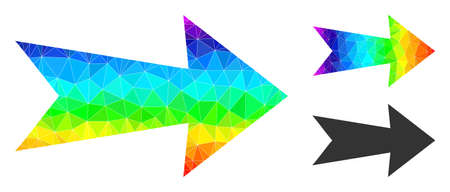 Low-poly arrow right icon with spectral vibrant. Spectral colored ...