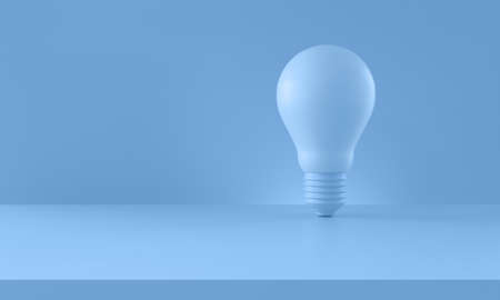 Light bulb on blue background. Horizontal composition with copy space ...