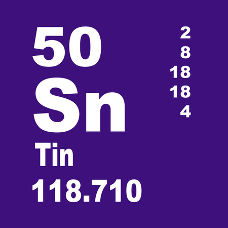 Tin is a chemical element with the symbol Sn and atomic number 50の写真素材 ...