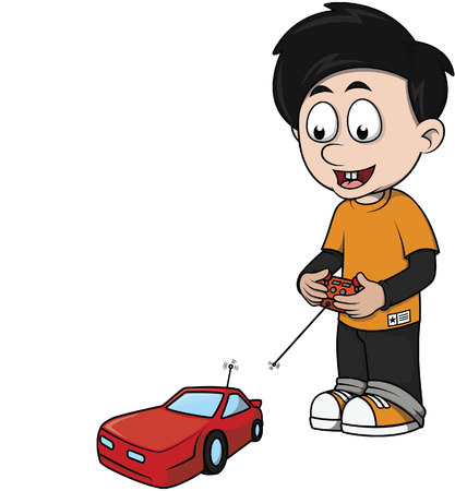 Vector of Boy playing rc car cartoon - ID:1-51003503 - Royalty Free ...