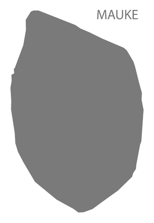 Mauke Cook Islands Map grey illustration silhouette:: tasmeemME.com