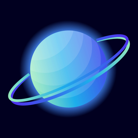 Blue Saturn Planet