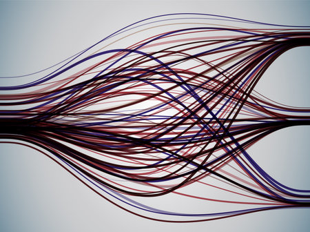 Big data visualization. Information analytics concept. Abstract stream ...