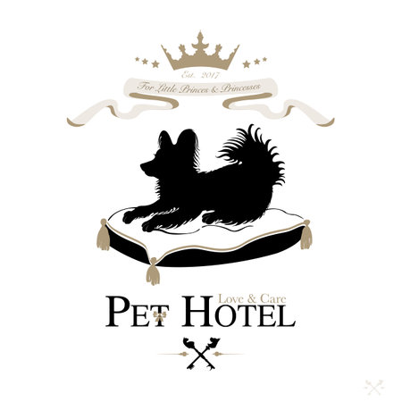 Logo for pet hotel. Royal hospitality and care for cats, dogs and other ...
