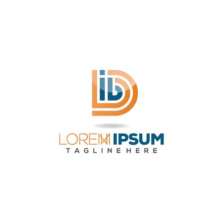 DiB letter logo design vector:: tasmeemME.com