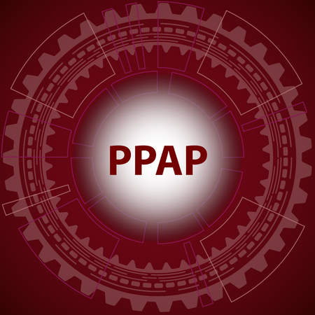 Production part approval process strategy background. Red background ...