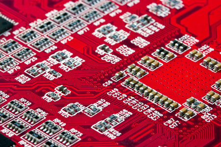 Electronic circuit board of motherboard back side close up - Stock ...