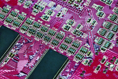 Electronic circuit board of motherboard back side close up - Stock ...