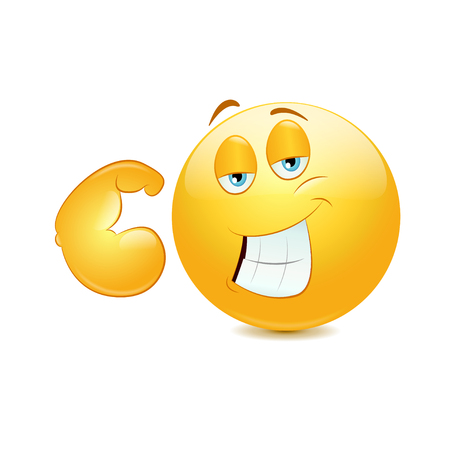 Vector of Emoticon showing his muscular - ID:1-91680073 - Royalty Free ...