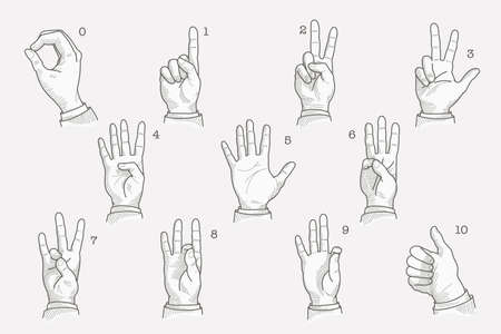 Vector of Numbers set in a deaf-mute - ID:1-182939059 - Royalty Free ...