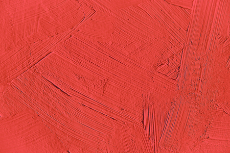 Painting close up of red color, paint brush strokes texture for ...