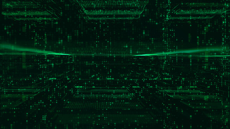 Digital matrix particles and grid abstract background - Stock Image ...