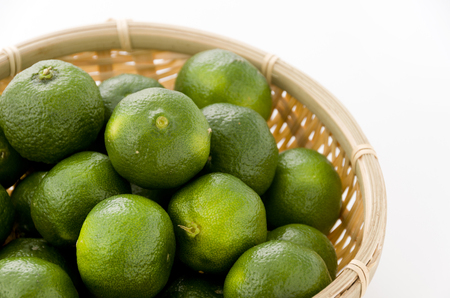 Flat lemon, Citrus depressa Thin-skinned flat lemon, Hirami lemon on ...