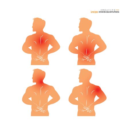 Man pain concept. anatomy with pain point. man having pain at shoulder ...