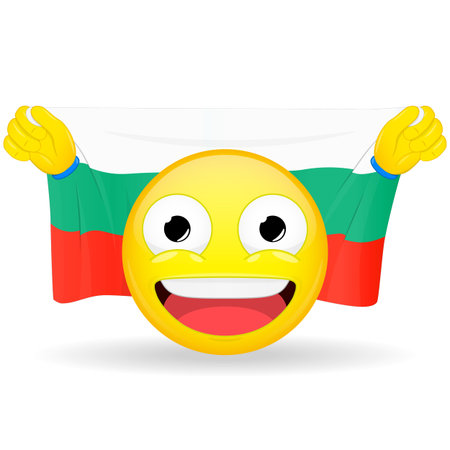 Vector of Emoji fan holds in hands flag - ID:1-60789639 - Royalty Free ...