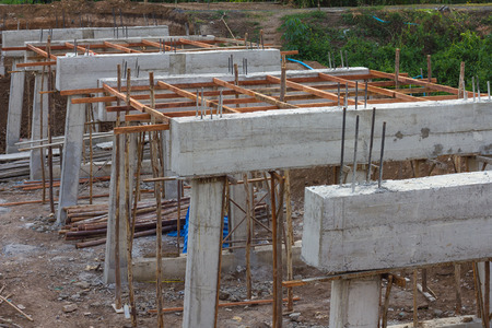 Structural beams and columns of the construction of a new concrete ...