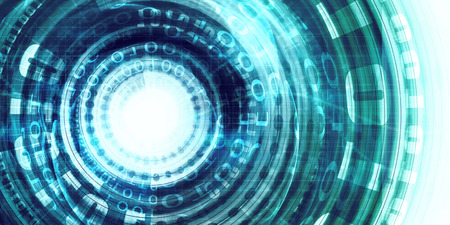 Technology Portal with Digital Circle Access System - Stock Image ...