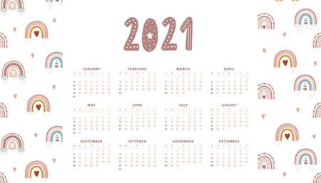 Photo of Cute calendar 2021 with boho - ID:157080734 - Royalty Free ...