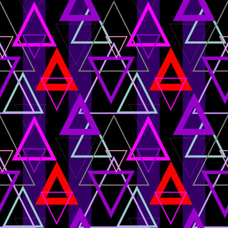 black and purple geometric seamless pattern of triangles of different ...