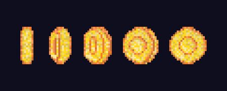 Vector of Pixel art coin step by step - ID:144726456 - Royalty Free ...