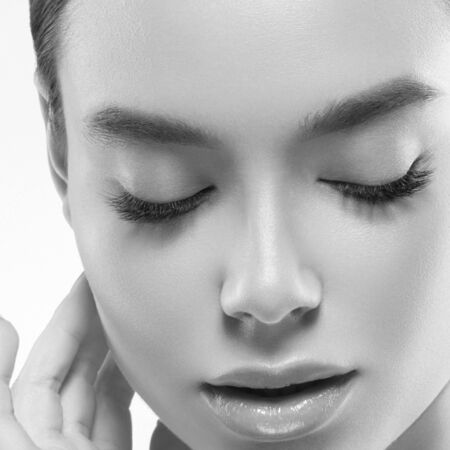 Asia beauty woman healthy skin face clean fresh skin spa. Studio shot ...