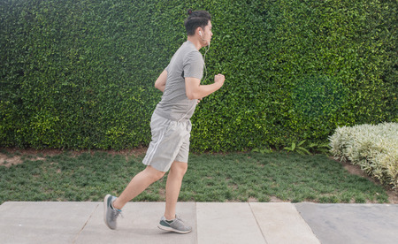 fat man running for lose weight - Stock Image - Everypixel