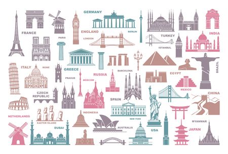 World landmark icons Images - Search Images on Everypixel