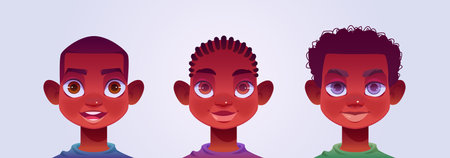 Vector of African american boys heads - ID:1-191725370 - Royalty Free ...