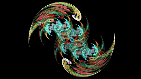 Stylized images of color and intersecting spiral lines. The infinity of ...