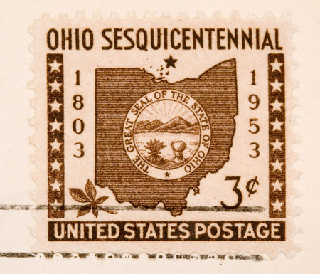 This is a Vintage Postage Stamp Ohio Sesquicentennial 1953の写真素材 ...