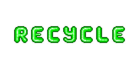 Vecteur de Green 2d 8 bit font Recycle - ID:168801136 - image libre de ...