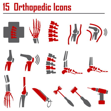 Orthopedic and spine red symbol icon Set - vector illustration eps 10 ...